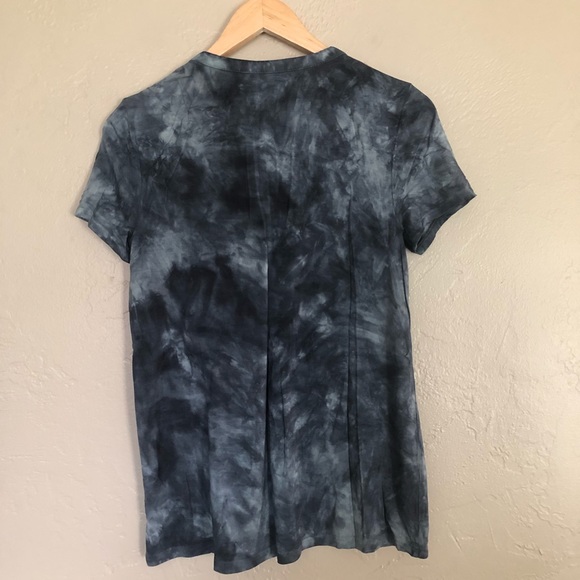 American Eagle Outfitters | Tops | Ae Blue Tie Dyed Lace Front Tee | Poshmark